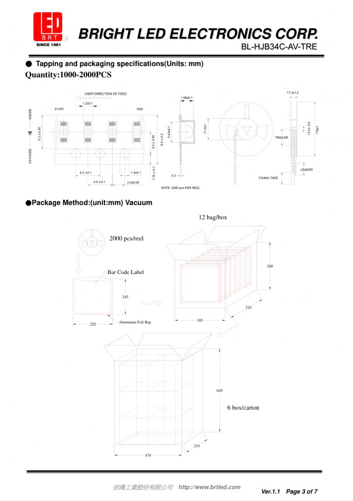BL-HJB34C-AV-TRE datasheet page 3