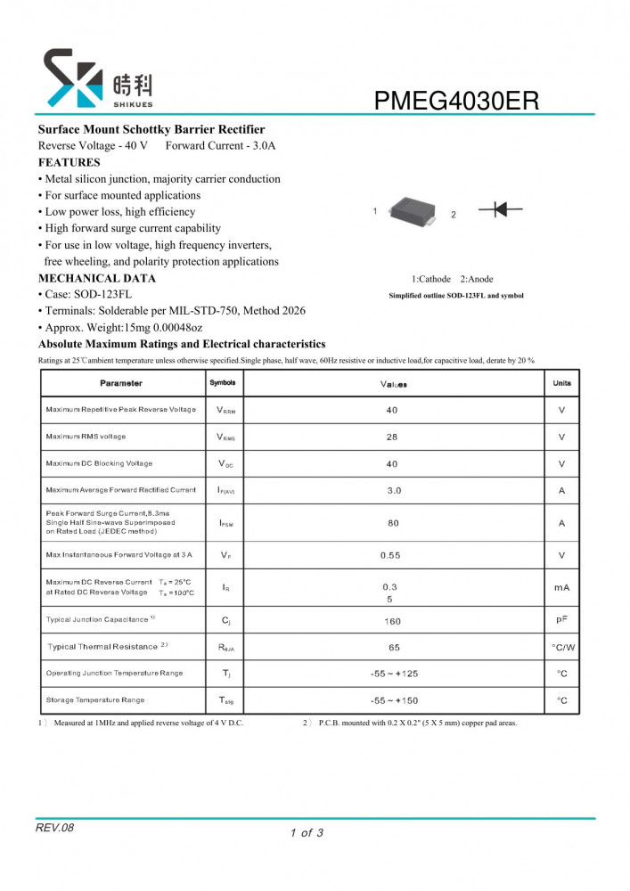 PMEG4030ER datasheet page 1
