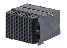 Impact 100 Ohm 6 Pair Right-Angle Daughtercard Receptacle, Right Guided,  16 Columns, 288 Circuits, Plated Through Hole Dimension 0.39mm, Polarizing Key Position A, Lead-Free for sale