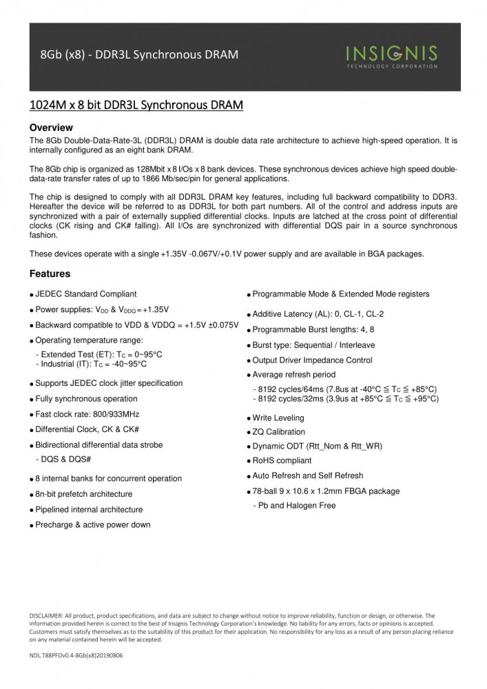 NDL88PFO-9MIT TR datasheet page 1