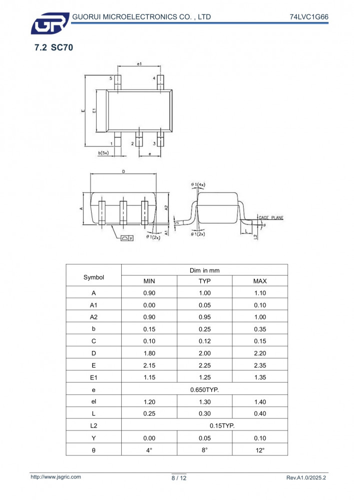 74LVC1G66 datasheet page 8