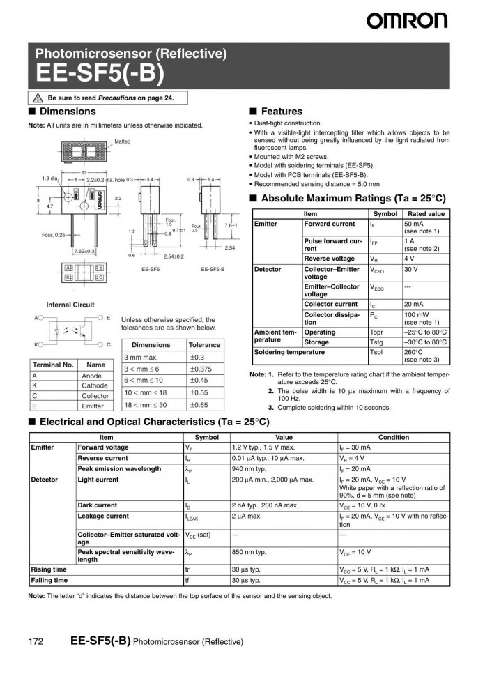 OMRON EE-SF5 datasheet page 1