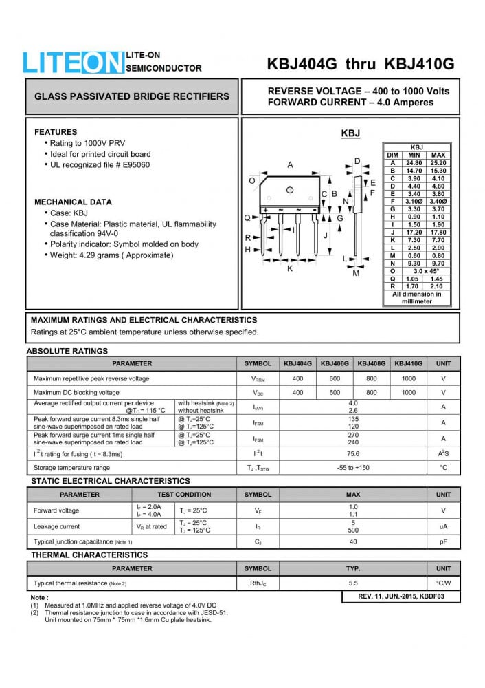 S-KBJ410G-TU-LT datasheet page 1