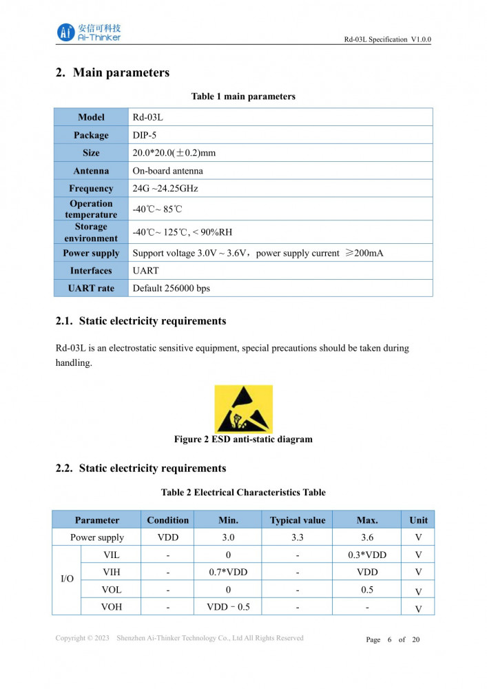 Rd-03L specification page 6
