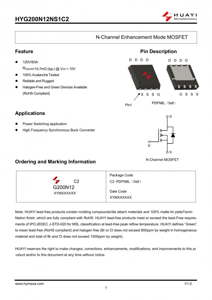 HYG200N12NS1C2 datasheet page 1
