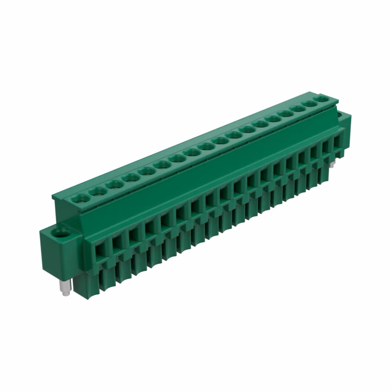 3.81mm Pitch Eurostyle Vertical Plug, with Retention Screws and Reverse Imprinting, Rear Wire Entry, Green Housing, 18 Circuits for sale