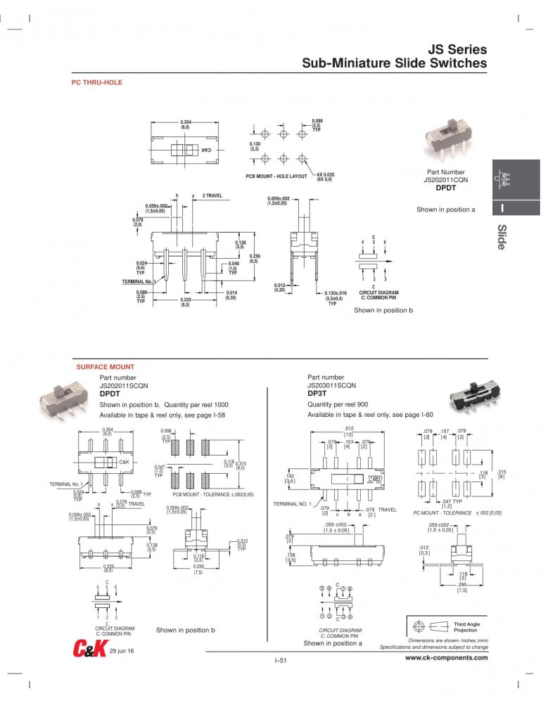 C&K JS Series datasheet page 3