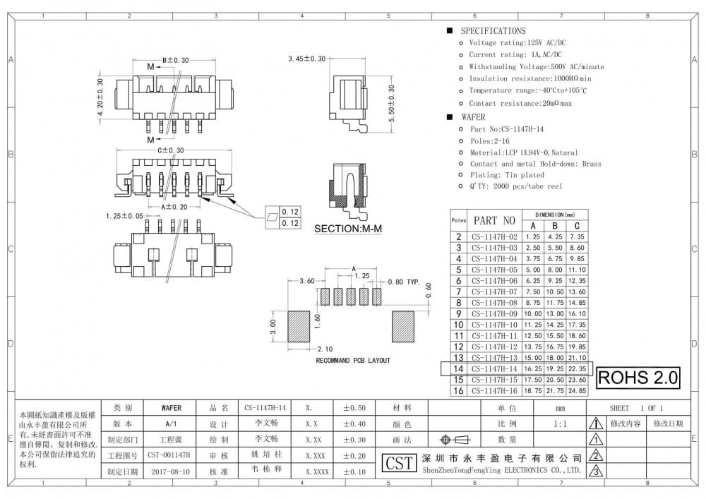 CST CS-1147H-14 technical drawing