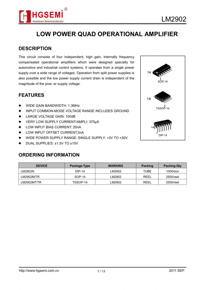 LM2902N datasheet page 1