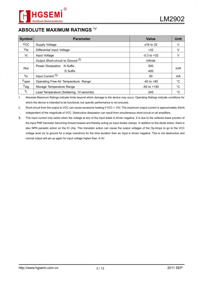 LM2902N datasheet page 3