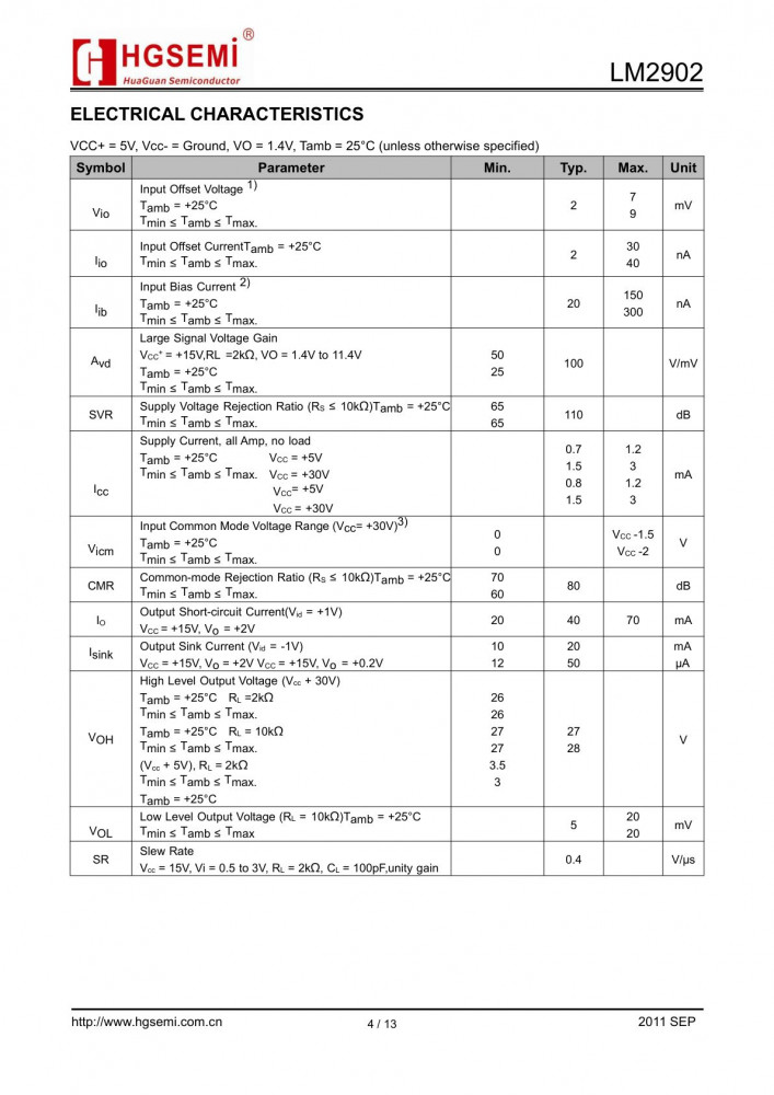 LM2902N datasheet page 4