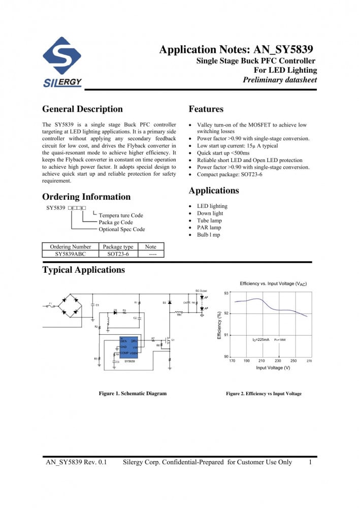 SY5839ABC datasheet page 1