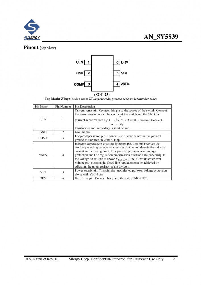 SY5839ABC datasheet page 2