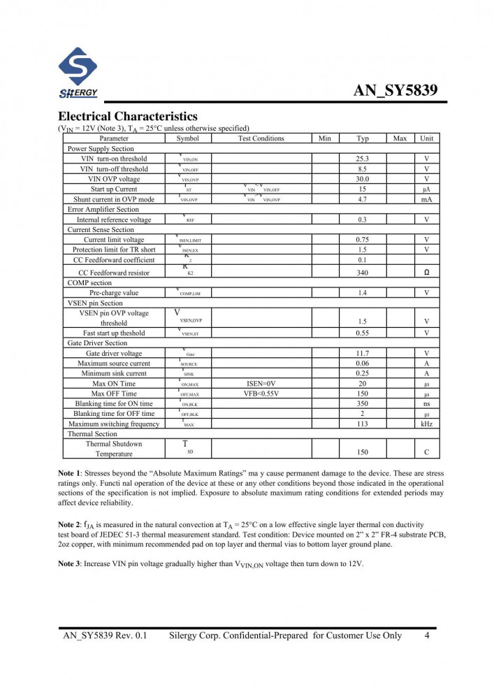 SY5839ABC datasheet page 4