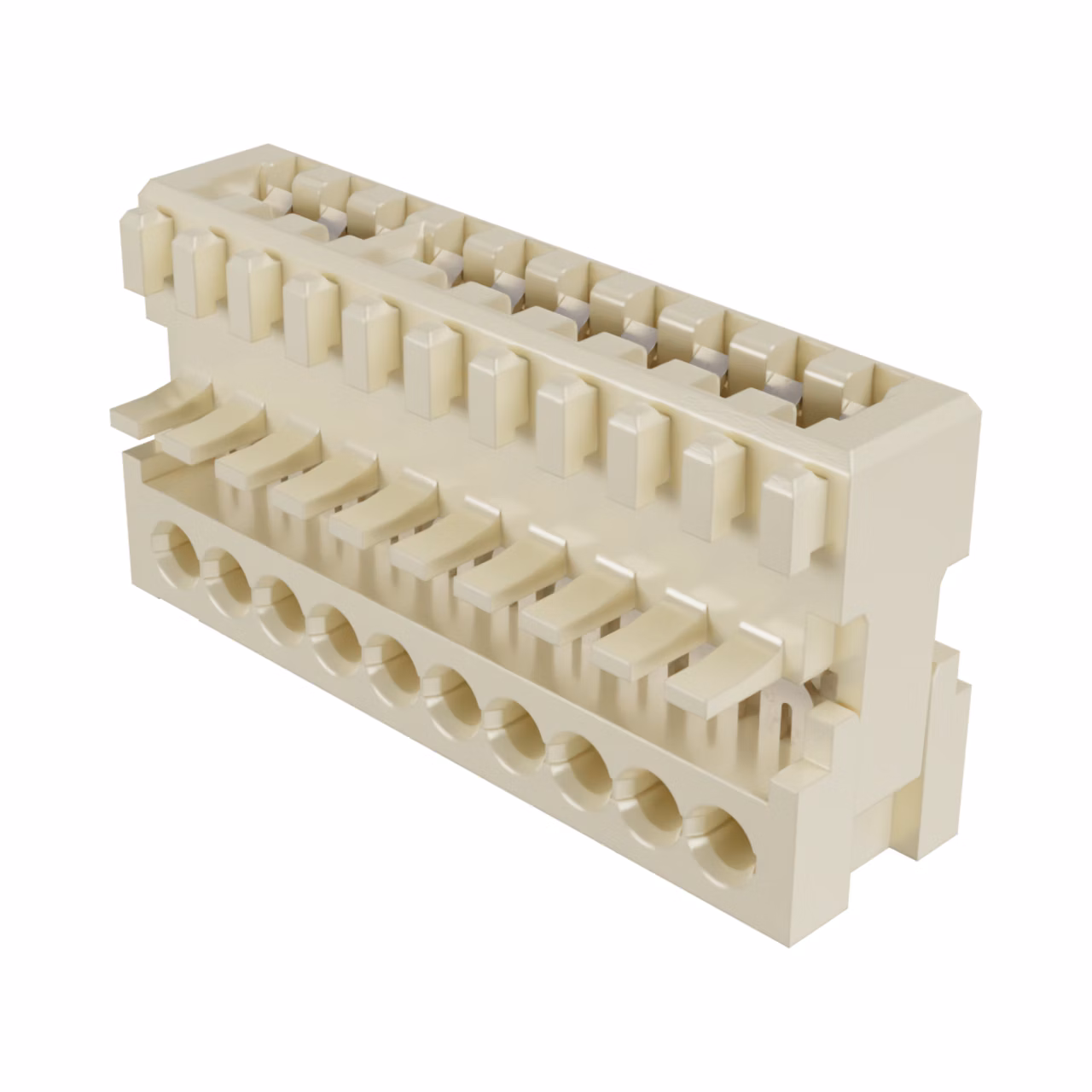 Appli-Mate RAST 2.5 Connector, 2.50mm Pitch, Female, 10 Circuits, Polarizing Rib Between 3/4, Closed Endwalls, Tin Plating for sale