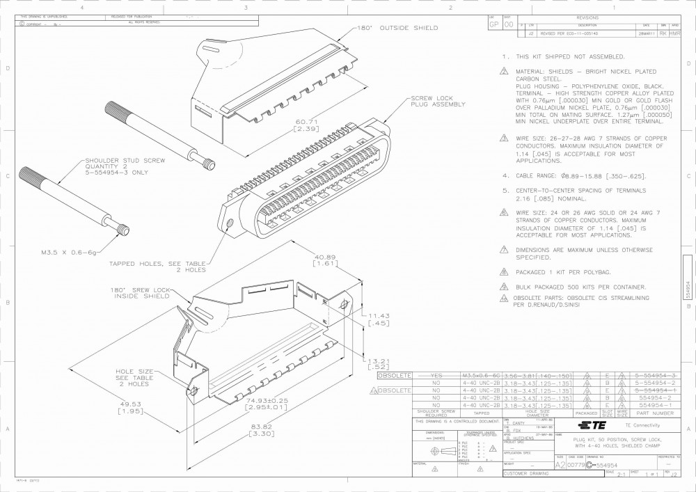 TE Connectivity 554954-2 technical drawing preview