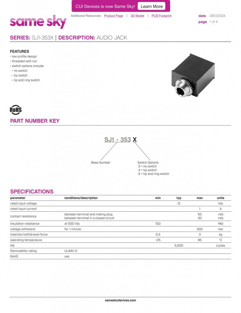 SJ1-3534 technical document page 1