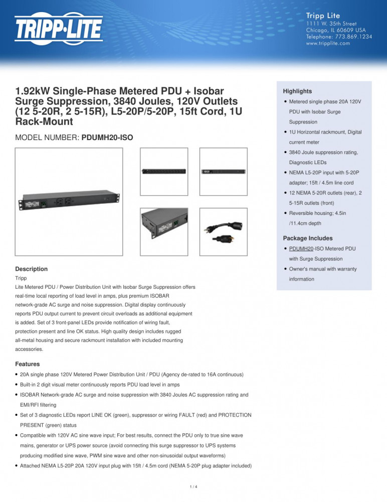 PDUMH20-ISO technical document page 1