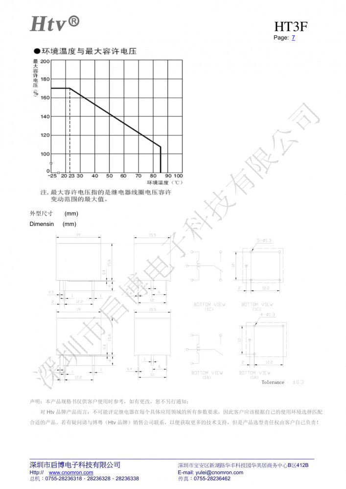 HT3F relay datasheet page 7