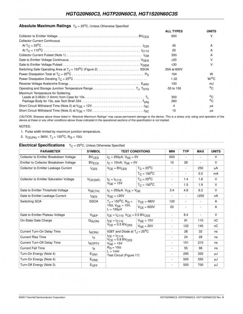 Datasheet page 3