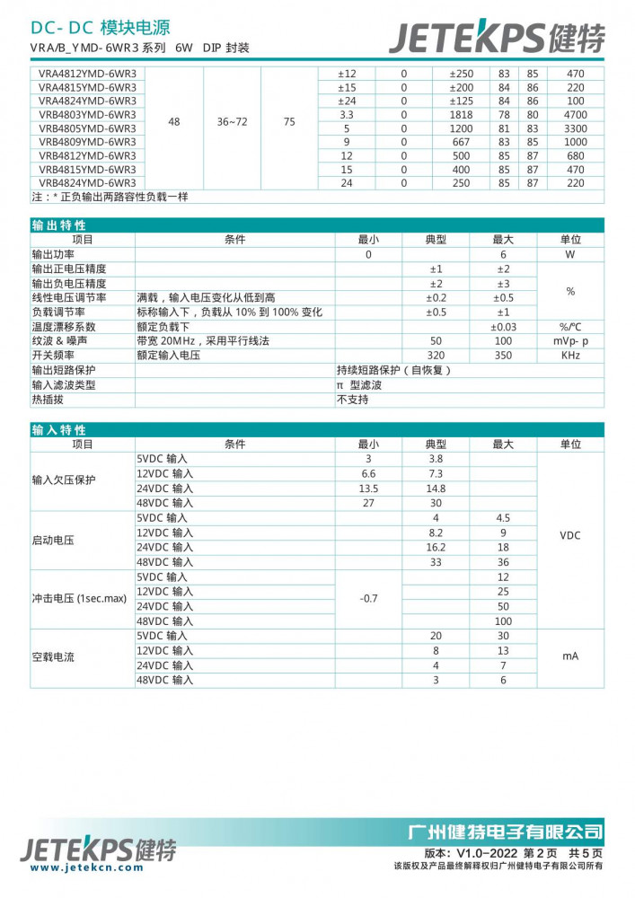 VRB2412YMD-6WR3 datasheet page 2