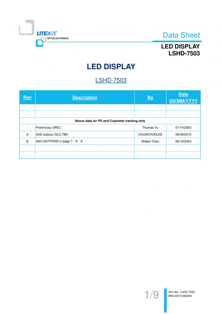 LSHD-7503 datasheet page 2