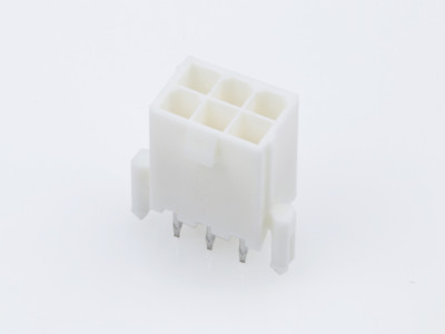 Mini-Fit Plus Header, Dual Row, Vertical, 6 Circuits, with Snap-in Plastic Peg PCB Lock, Nylon 6/6, UL 94V-2, Tin (Sn) Plating
