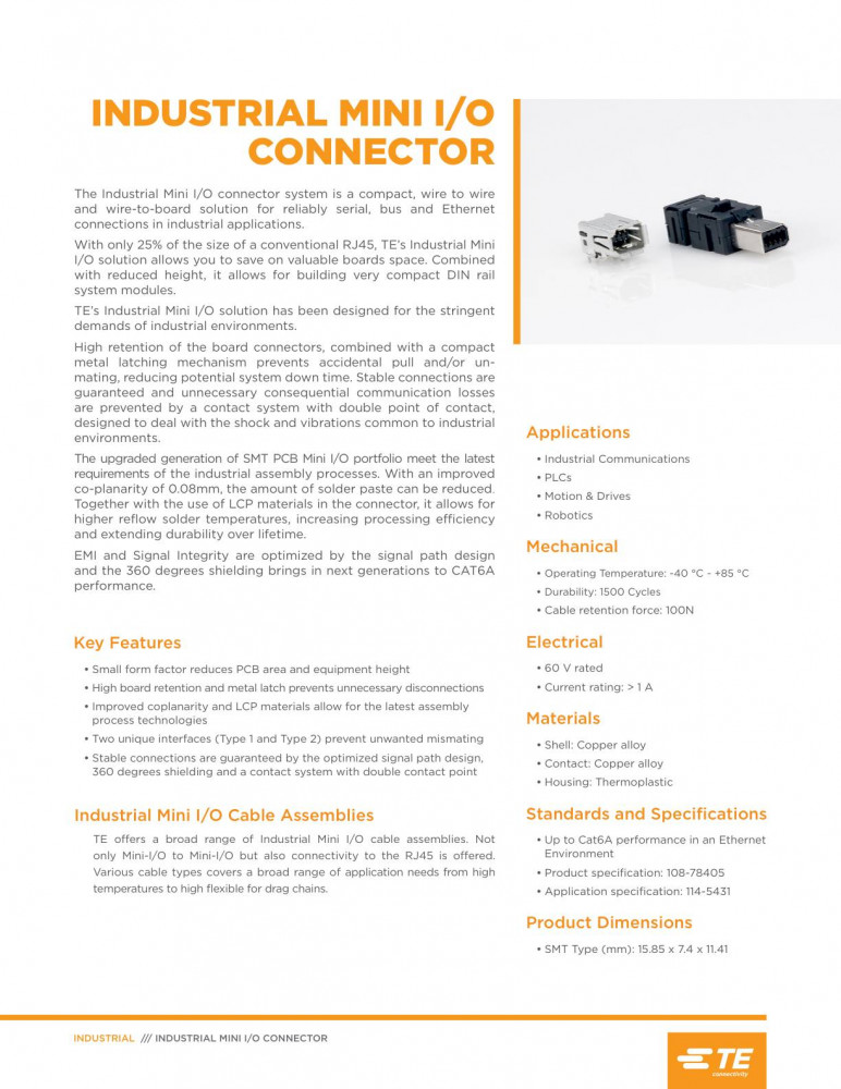 Industrial Mini I/O document page 1