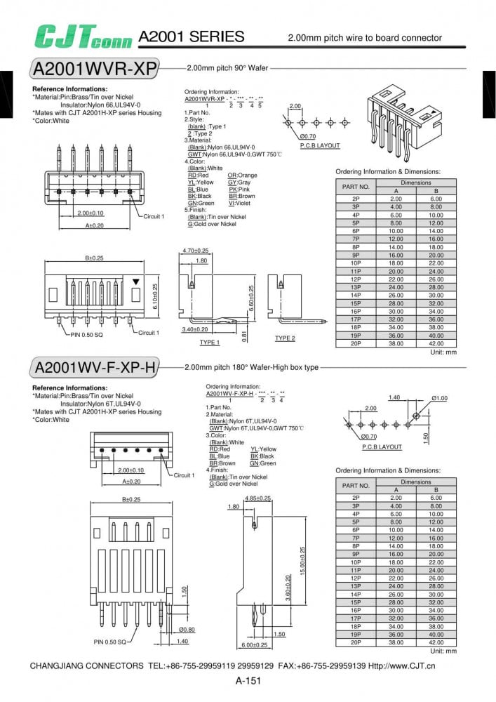 CJT A2001H-11P technical document page 6