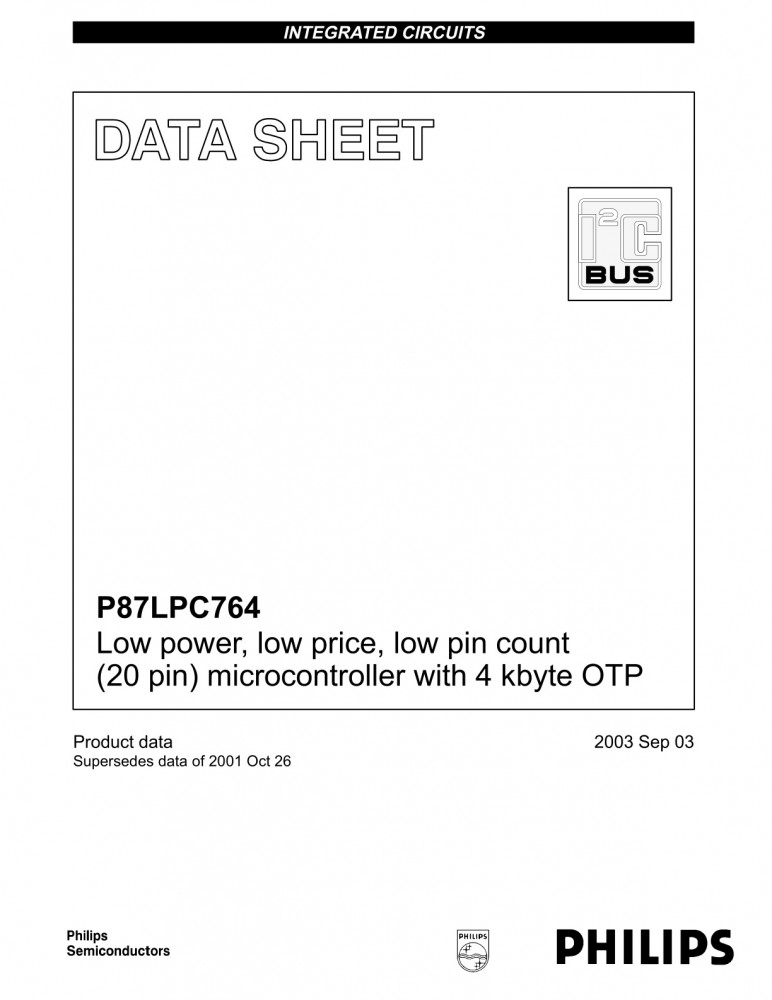 P87LPC764 datasheet page 2