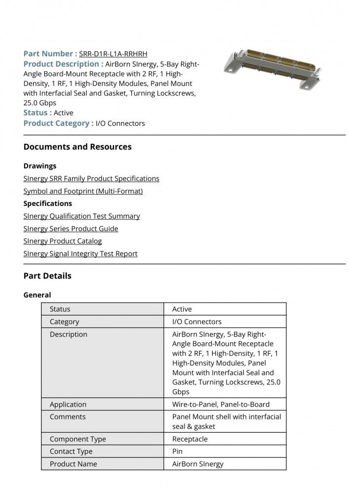 SRR-D1R-L1A-RRHRH technical document page 1