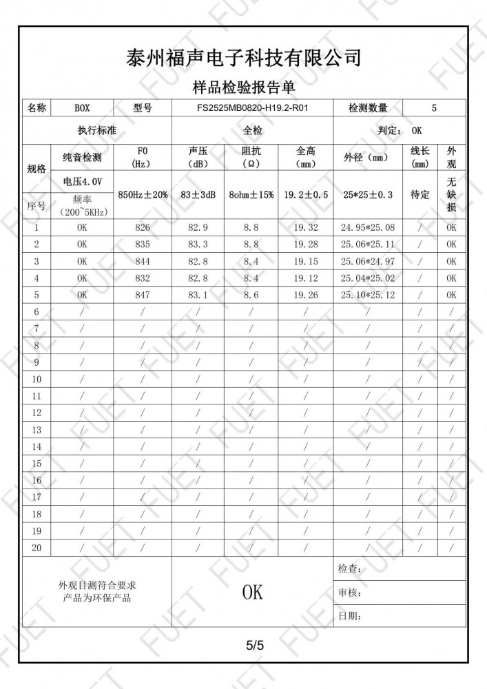 FS2525MB0820-H19.2-R01 inspection report page 2