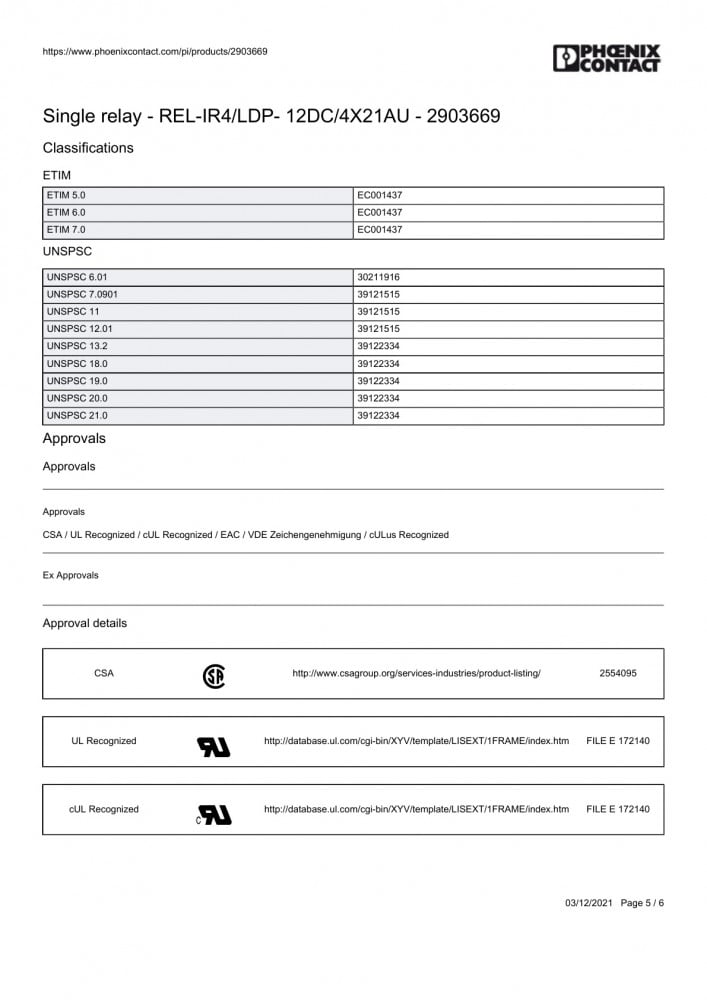 Phoenix Contact 2903669 technical document page 5