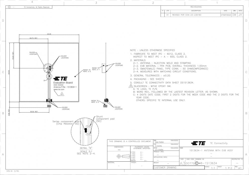 TE Connectivity 8-1513634-1 technical drawing page 1