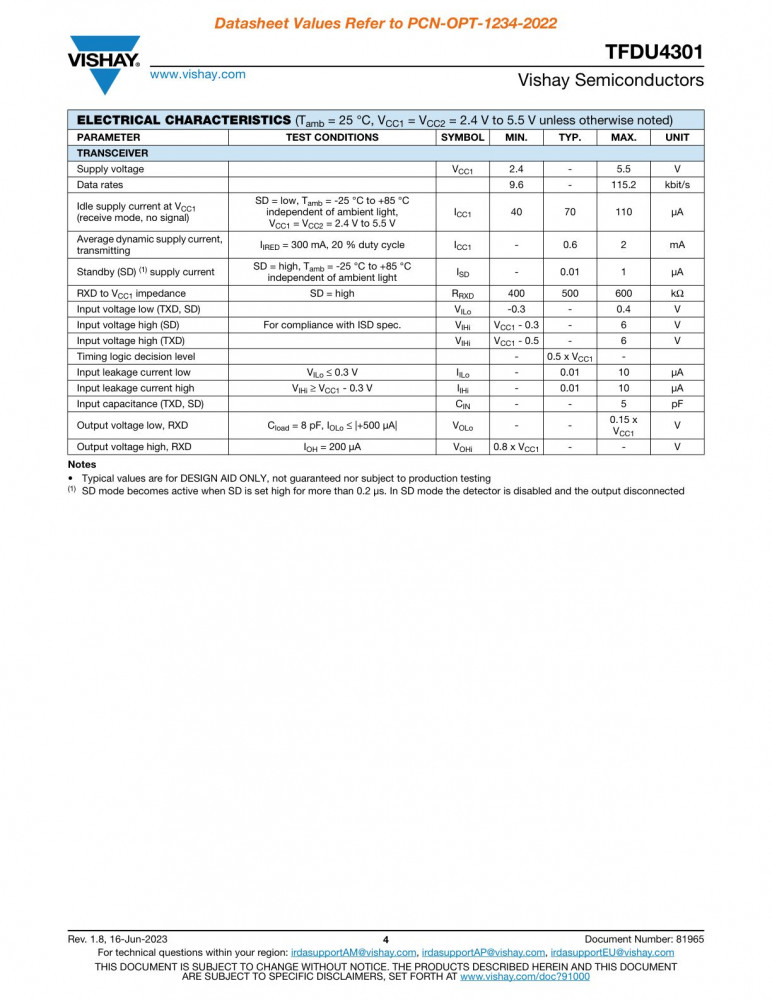 TFDU4301 datasheet page 4