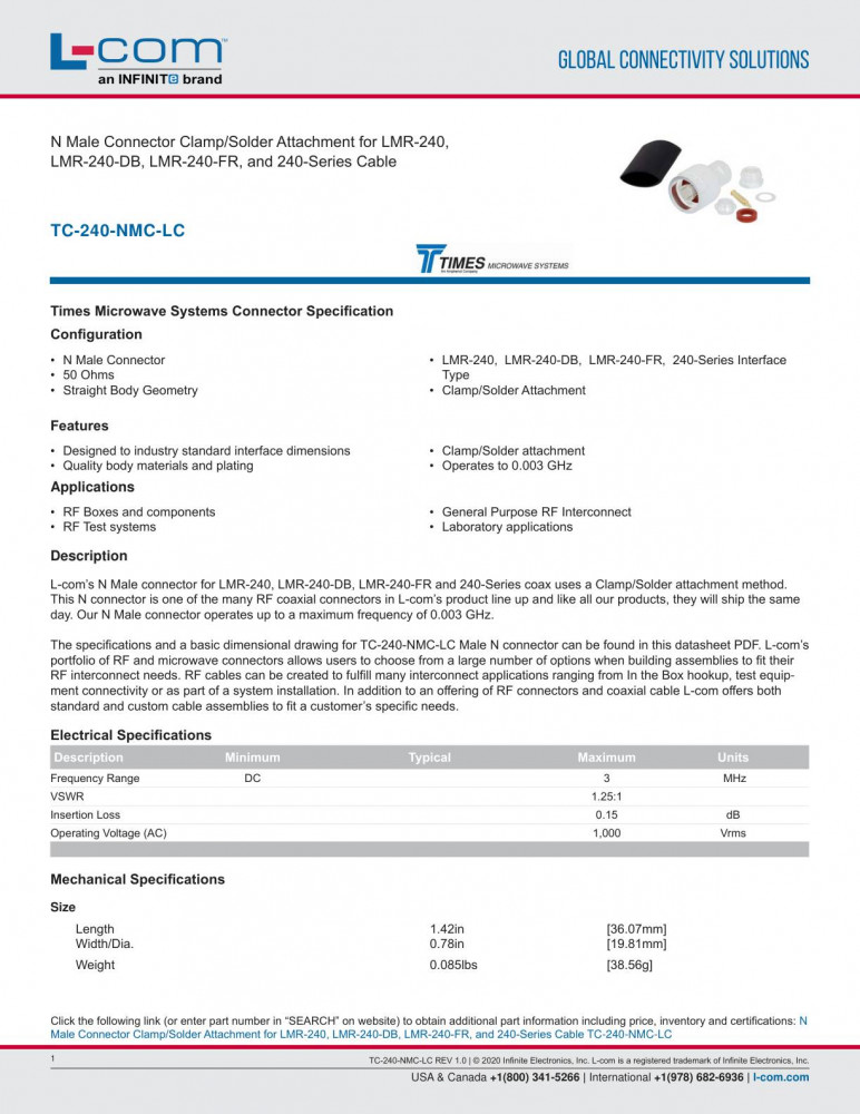 TC-240-NMC-LC technical document page 1