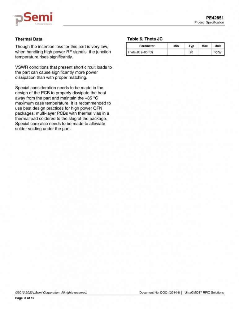 PE42851B-X datasheet page 8
