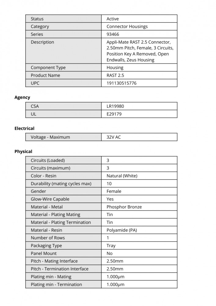 MOLEX 934660049 document preview, page 2