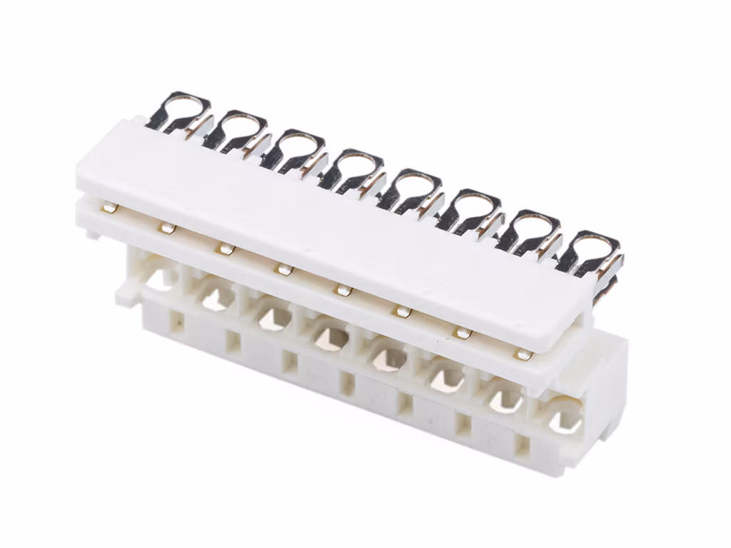 Appli-Mate RAST Power IDT Housing, 5.00mm Pitch, Direct/Indirect, Female, 3 Circuits, Fully Coded, Polarizing Rib Between Circuits 1 and 2, Open End Walls, Red Color Stripe