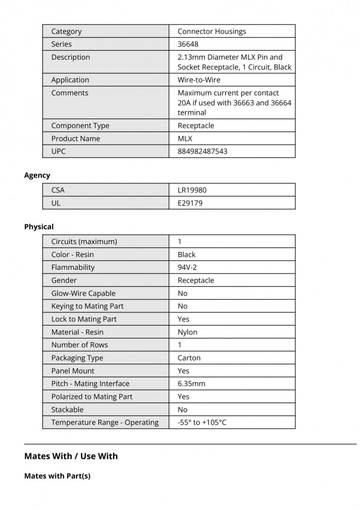 MOLEX 366480021 technical document, page 2