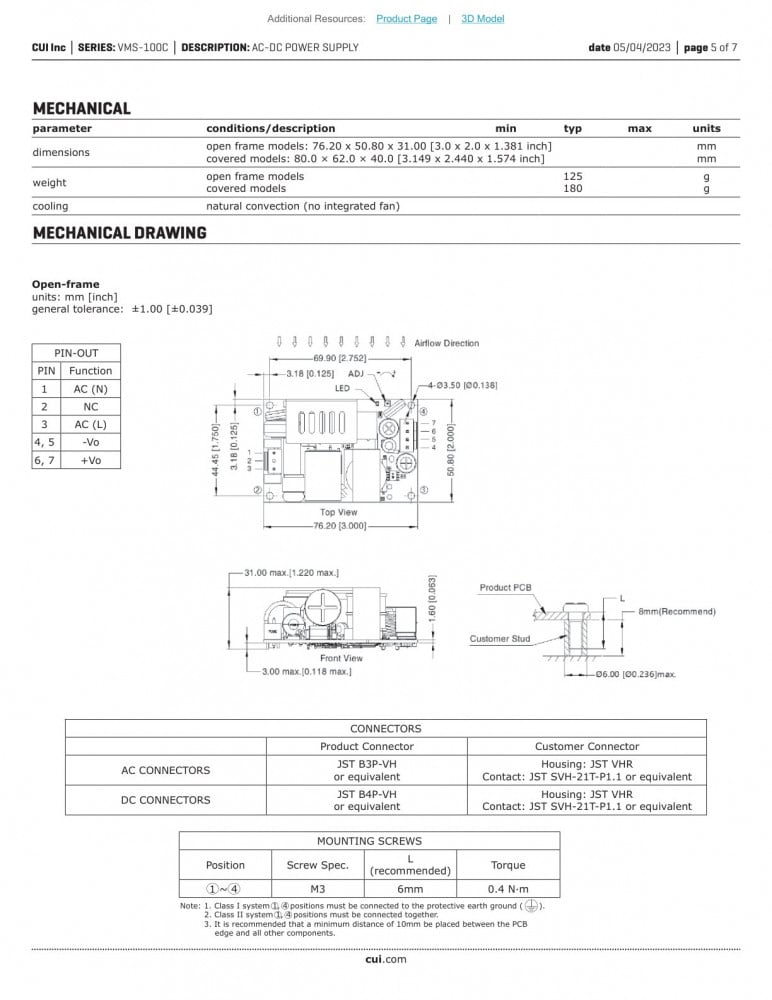 CUI VMS-100C datasheet page 5