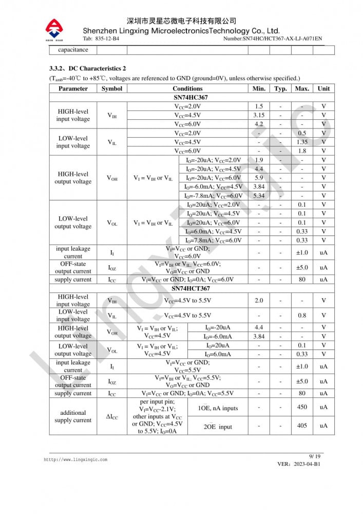 SN74HC367N(LX) datasheet page 9