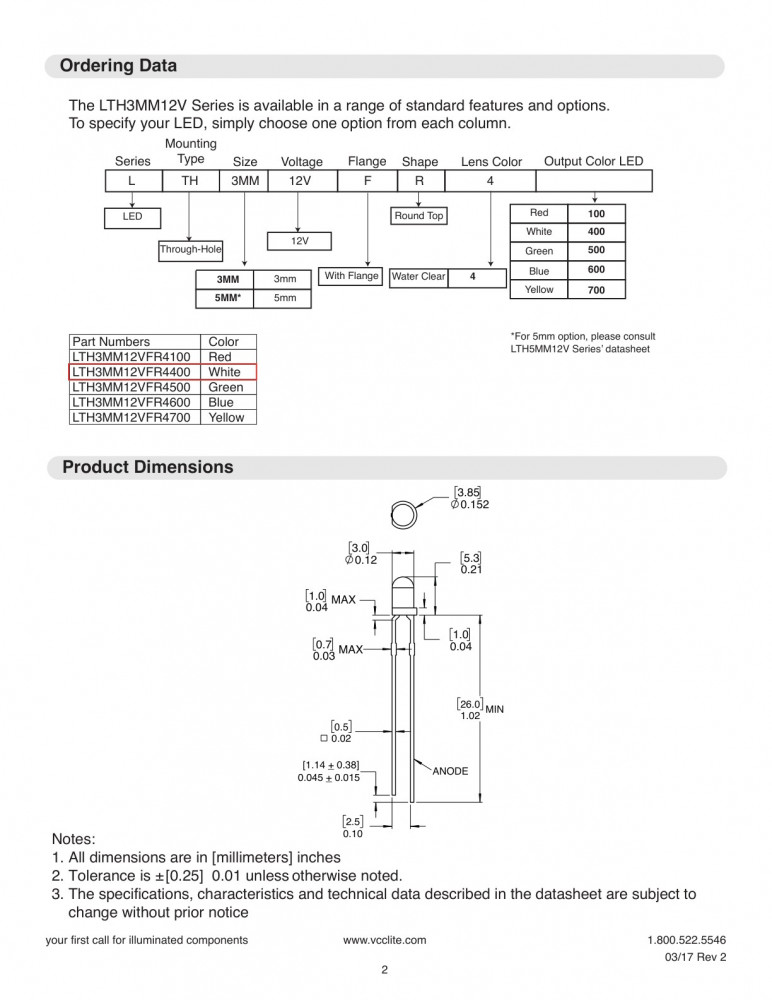LTH3MM12V series datasheet page 2