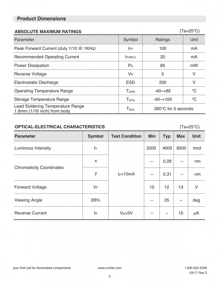 LTH3MM12V series datasheet page 3