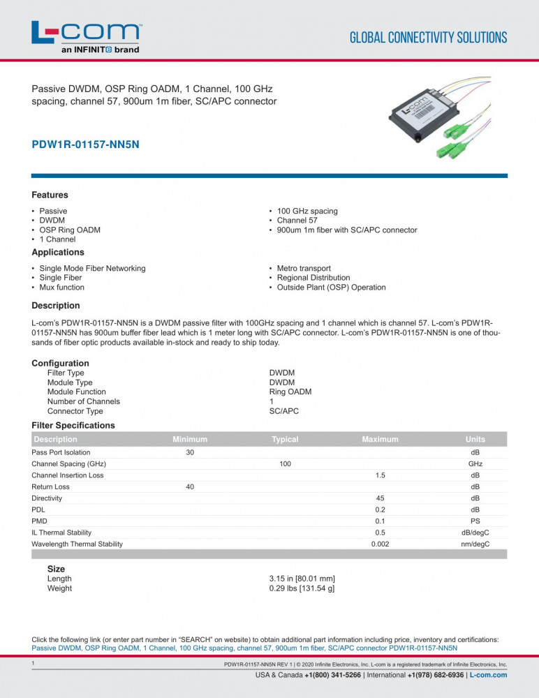 PDW1R-01157-NN5N technical document page 1