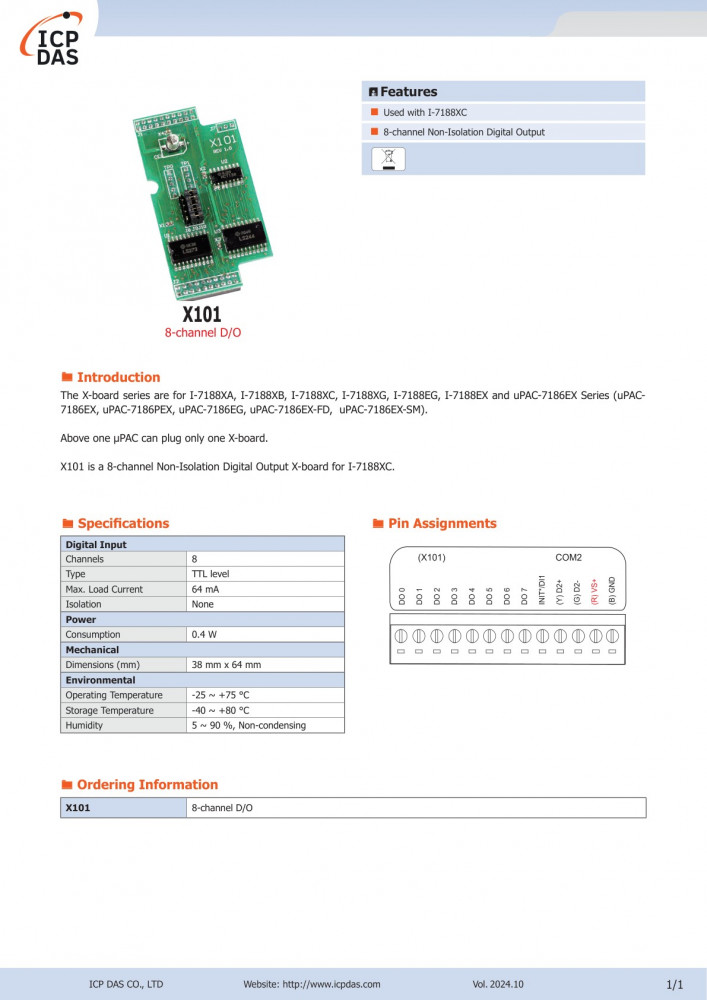 X101 product documentation image
