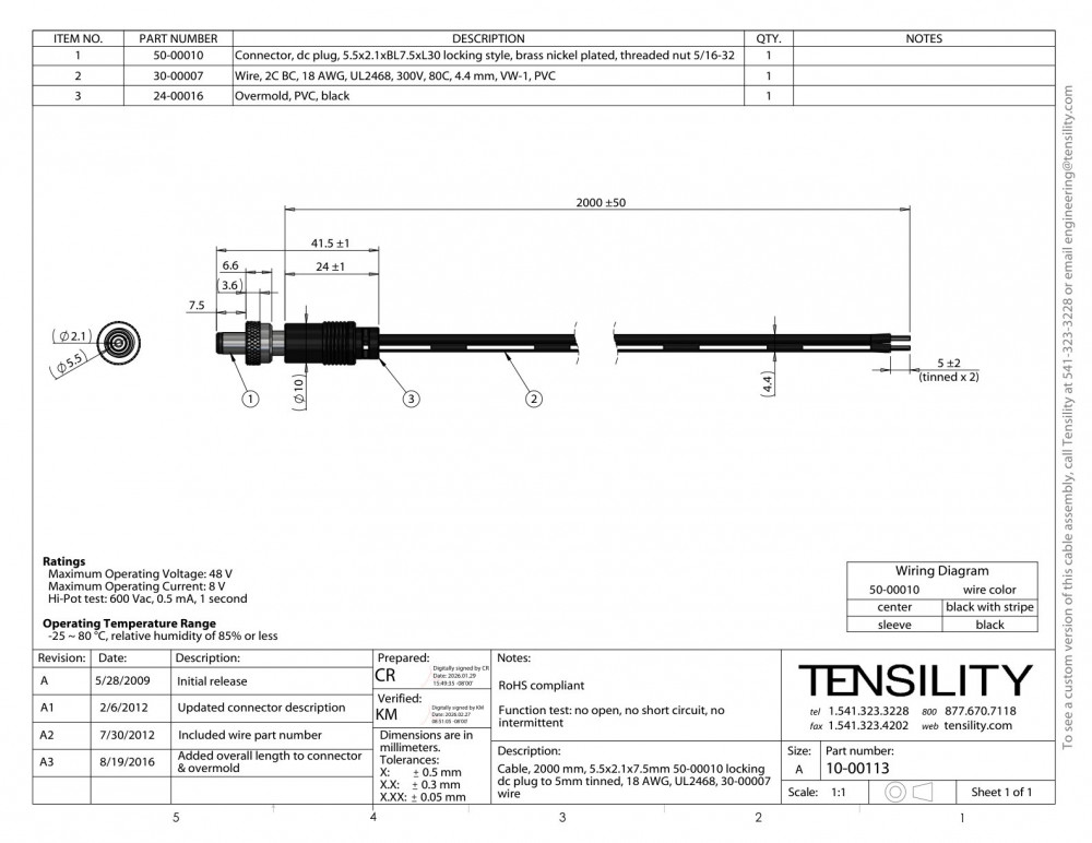 Tensility International model 10-00113 product drawing preview