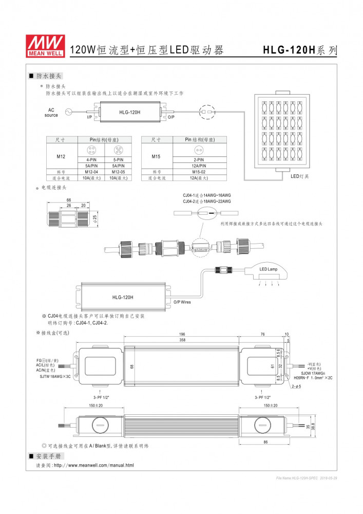HLG-120H specification page 10