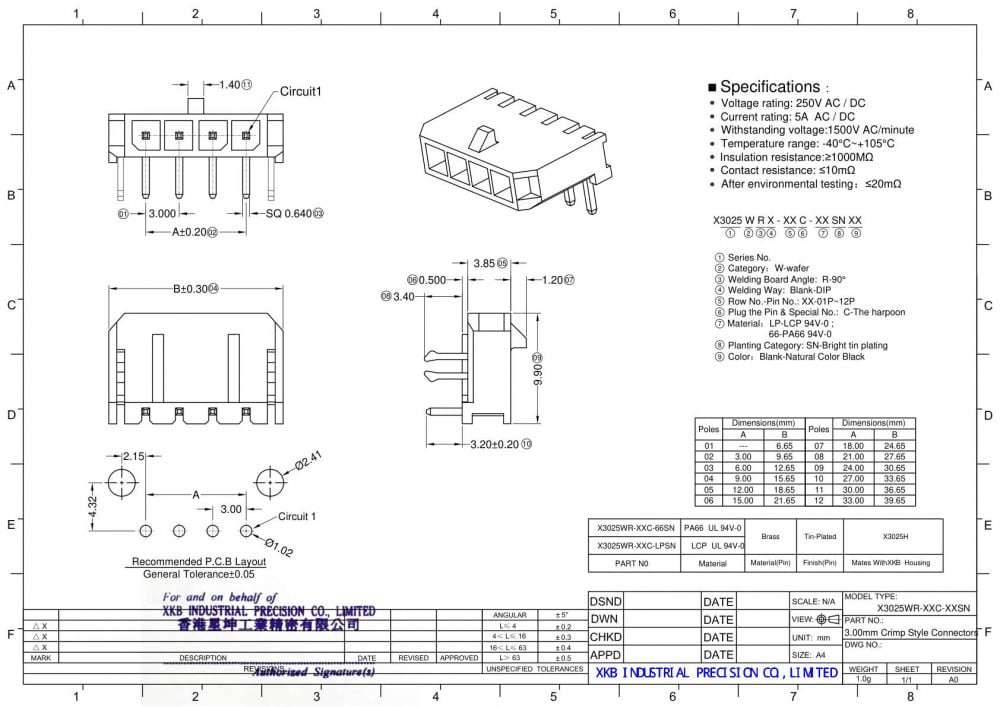 X3025 connector technical document page 10