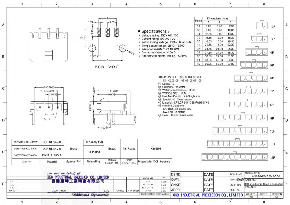 X3025 connector technical document page 5